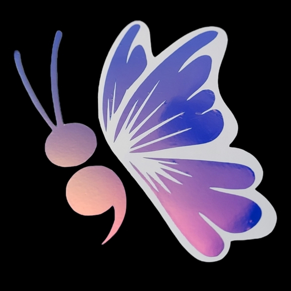 Handmade | Other | Holographic Semicolon Butterfly Decal | Poshmark
